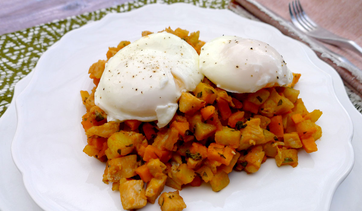 Leftover Turkey Sweet Potato Hash with Baked Eggs Recipe - Akron Ohio Moms
