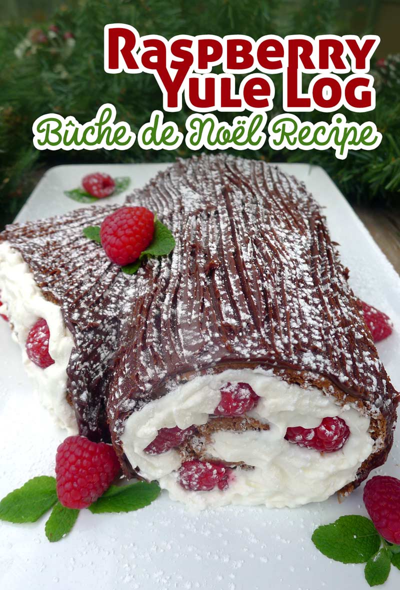 Raspberry Yule Log Bûche de Noël Recipe - Akron Ohio Moms